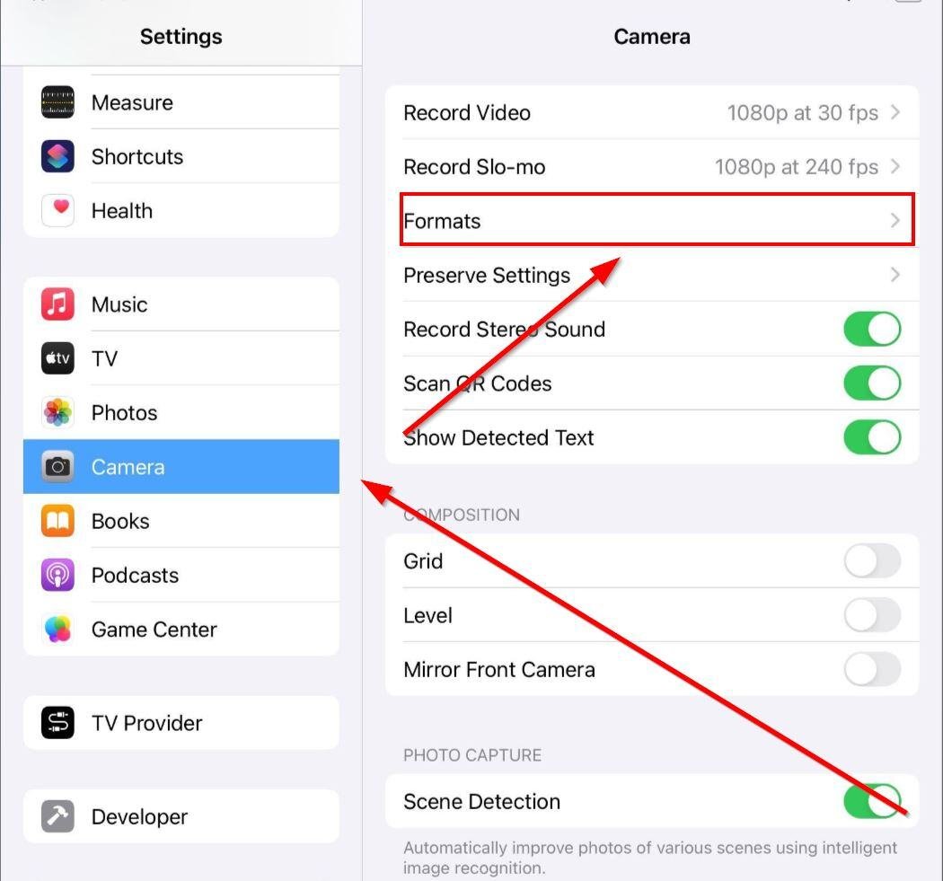 Changing Photo Format for iPad
