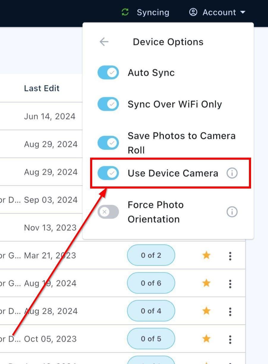 Use Device Camera